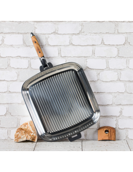 GRIL INOX carré multiply 30cm casteline cristel - Bellynck et Fils
